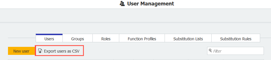 Export CSV user list